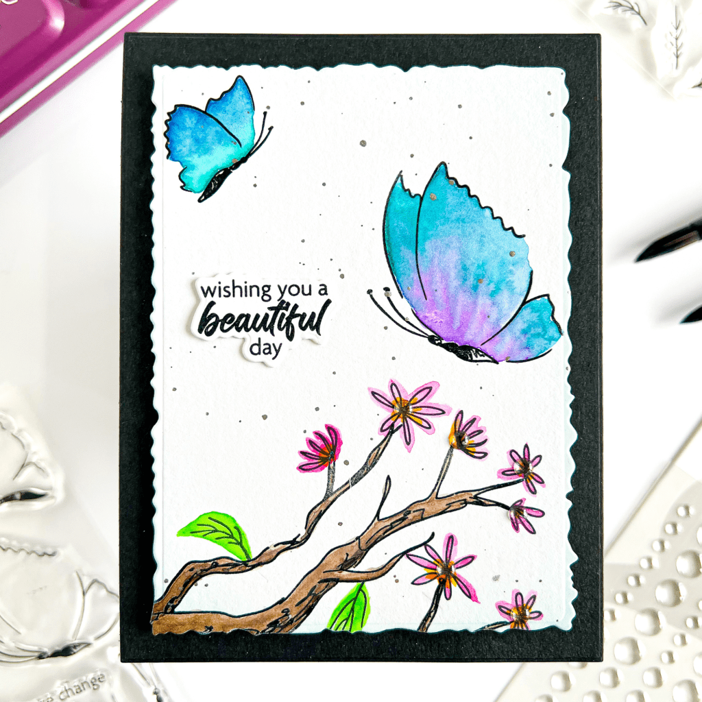 Clear embossing powder technique with watercolor - WOW Embossing Powder