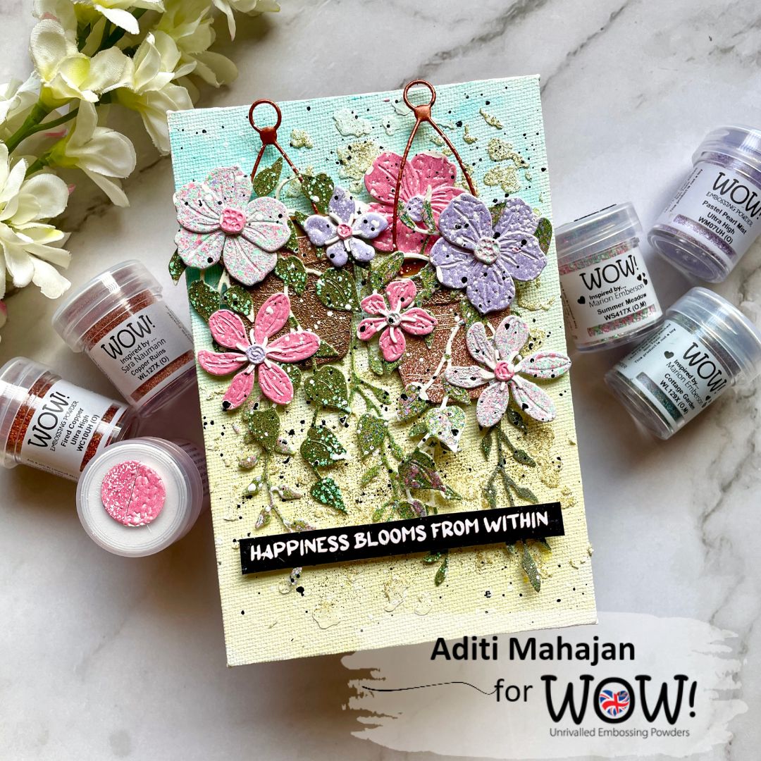 Mixed Media Canvas | Embossed Die Cuts - WOW Embossing Powder